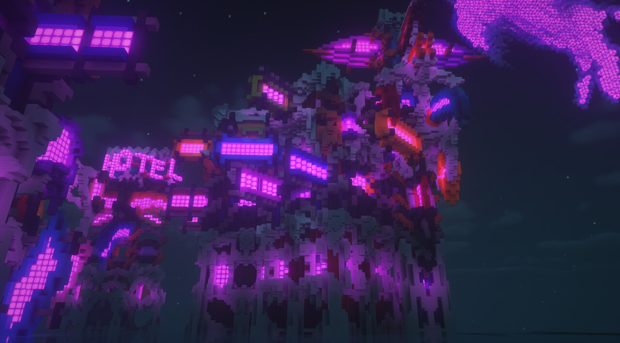 Cyberpunk City of Cybernetic Colour - An 'FBC' Contest Entry Minecraft Map