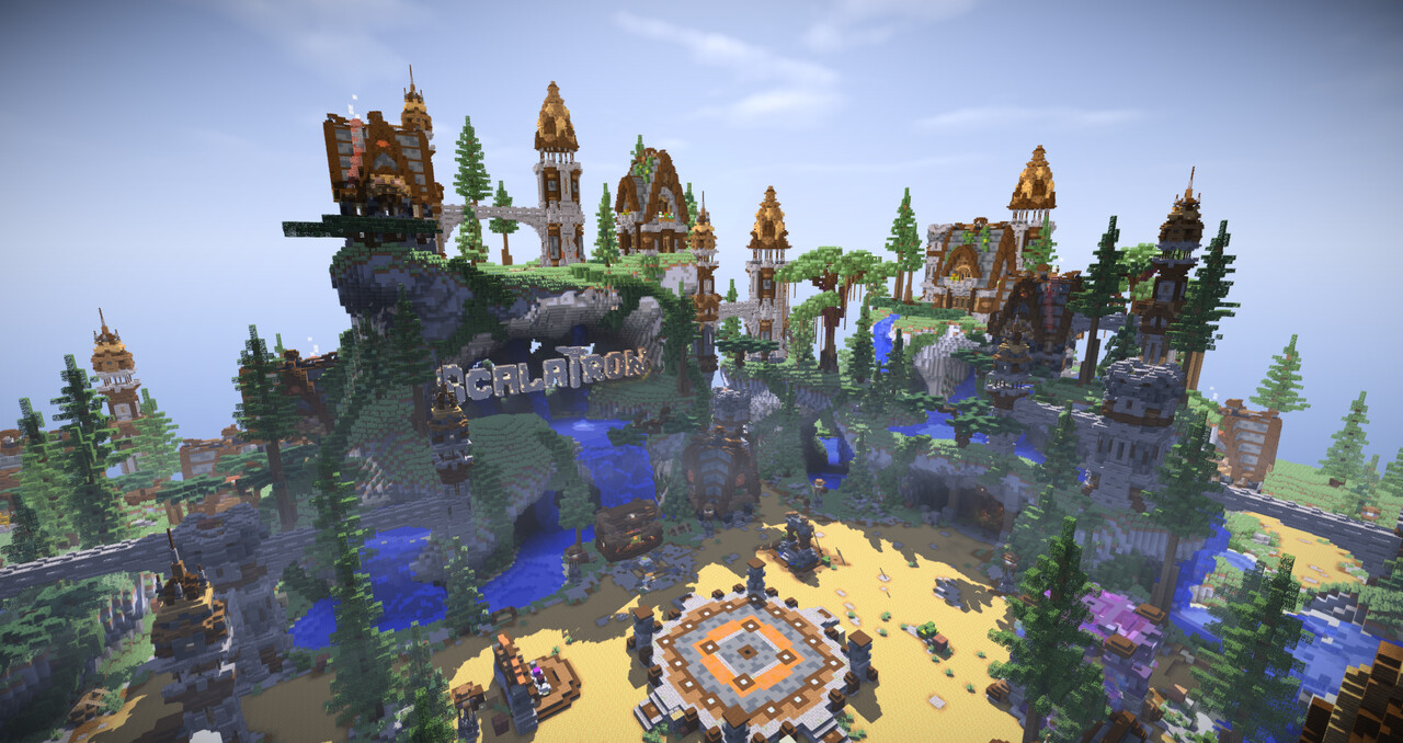 Spawn under the order in the style of gothic steampunk Minecraft Map