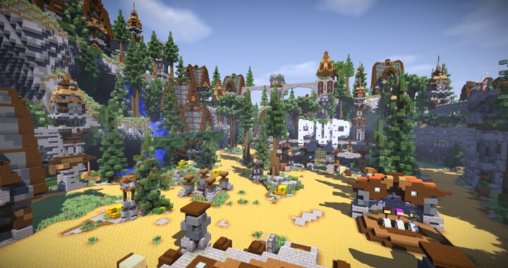 Spawn under the order in the style of gothic steampunk Minecraft Map