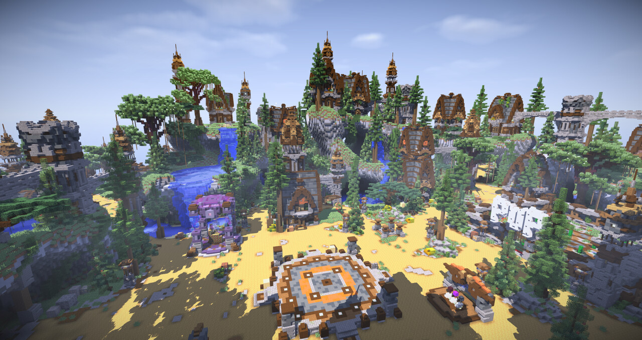 Spawn under the order in the style of gothic steampunk Minecraft Map
