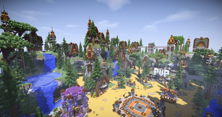 Spawn under the order in the style of gothic steampunk Minecraft Map
