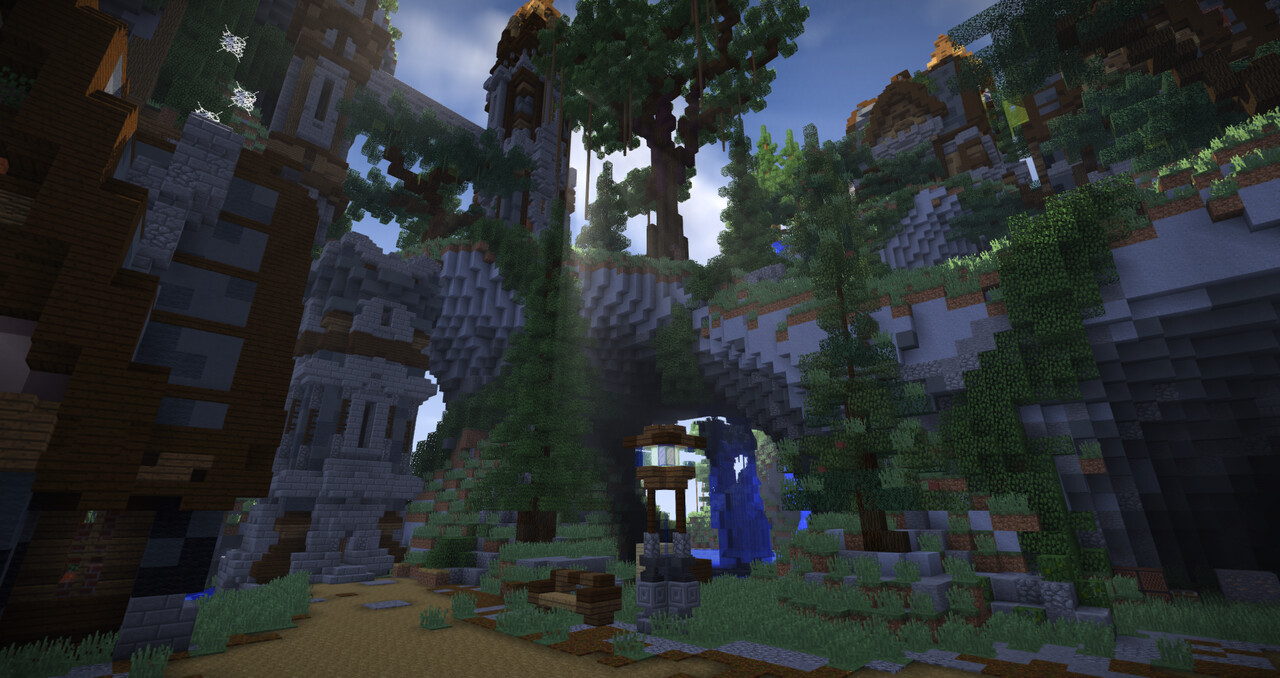 Spawn under the order in the style of gothic steampunk Minecraft Map