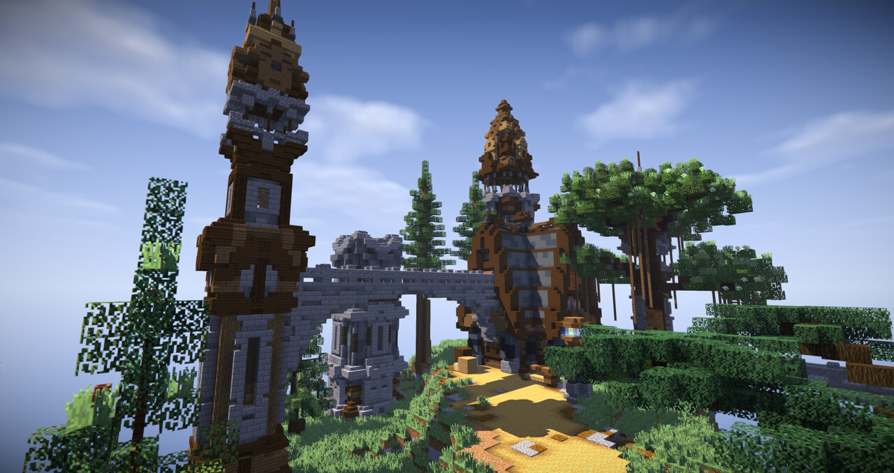 Spawn under the order in the style of gothic steampunk Minecraft Map