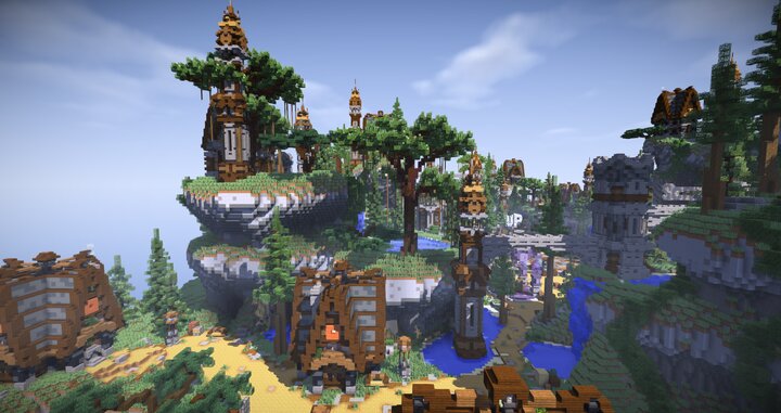 Spawn under the order in the style of gothic steampunk Minecraft Map