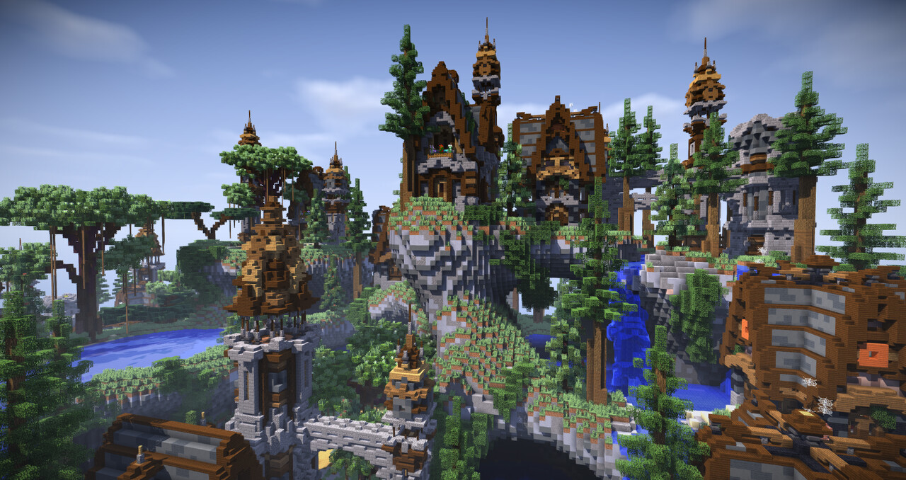 Spawn under the order in the style of gothic steampunk Minecraft Map