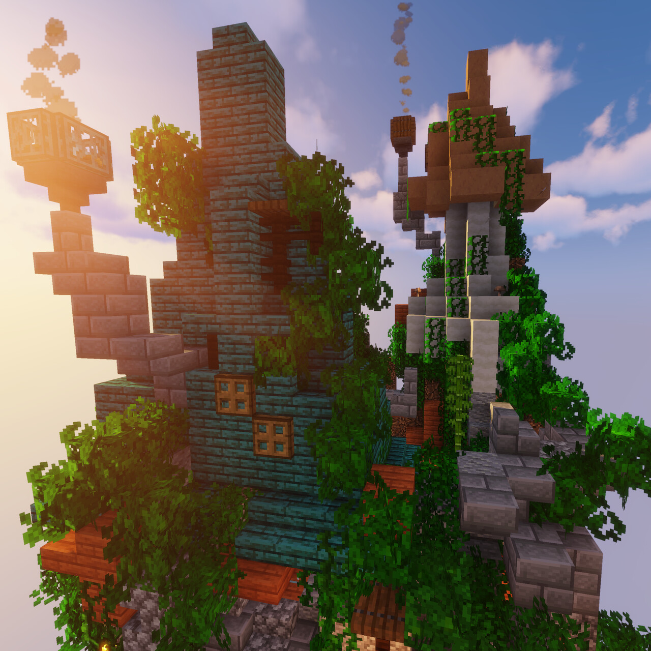 Pixie houses | One chunk build challenge Minecraft Map