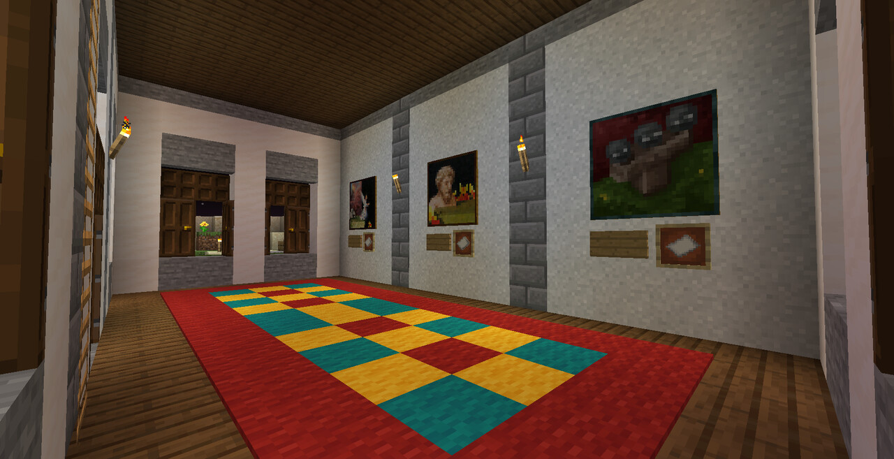 Stone/Quartz Town Building Minecraft Map