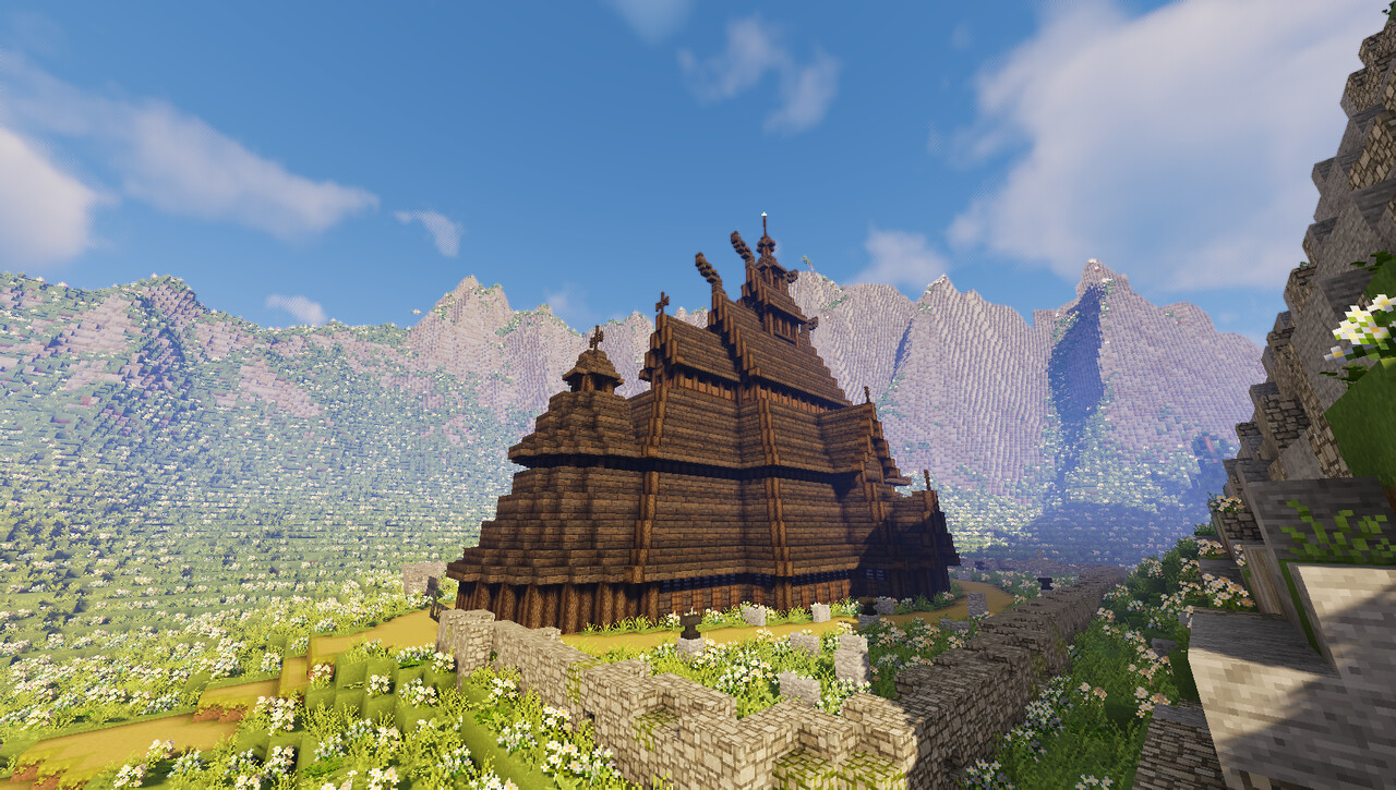 Borgund Stave Church in Norway Minecraft Map