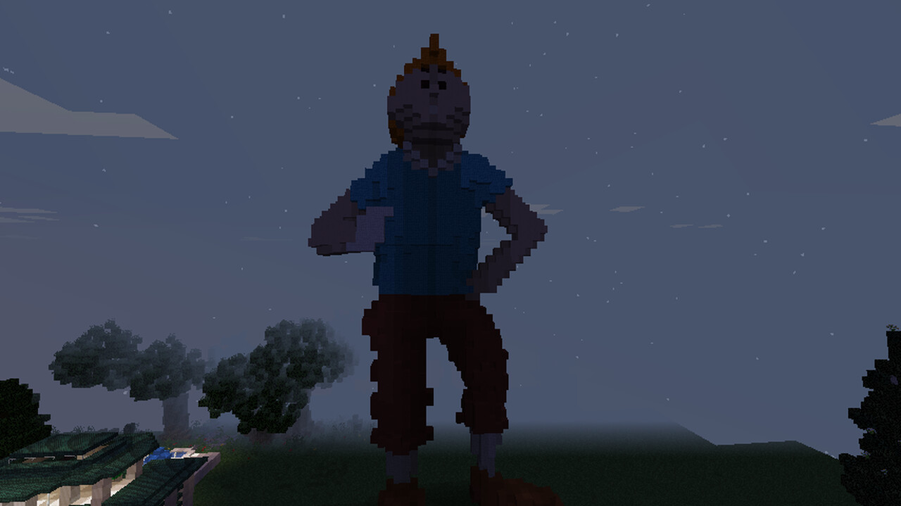 Tin Tin Statue (adventures of Tin Tin) Minecraft Map
