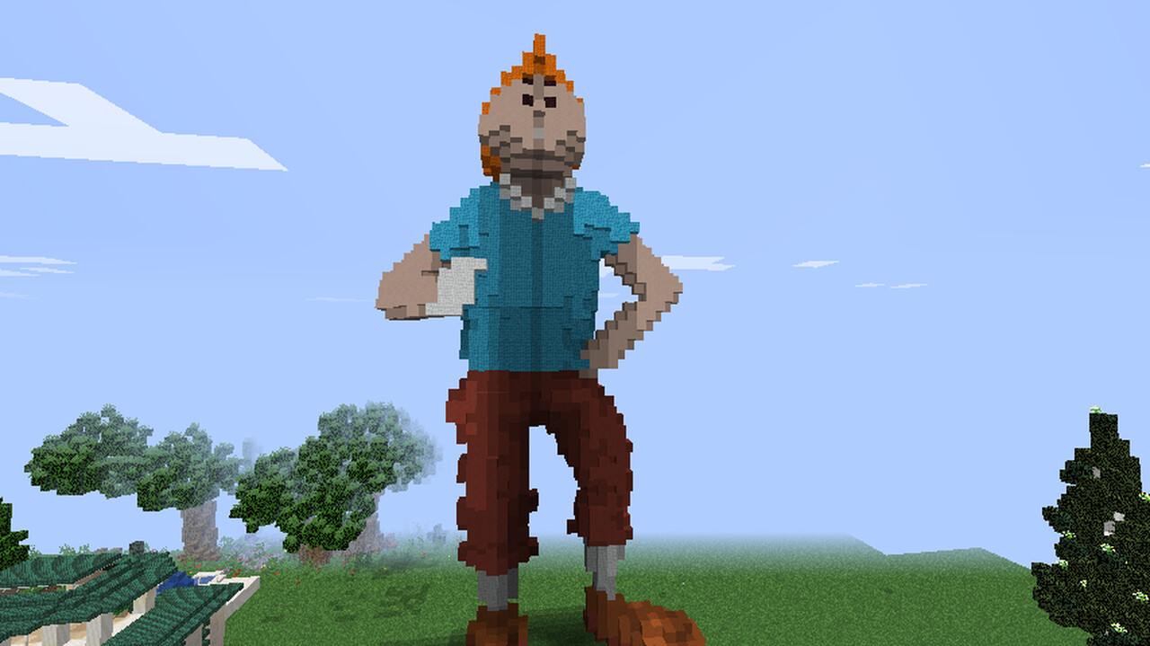 Tin Tin Statue (adventures of Tin Tin) Minecraft Map