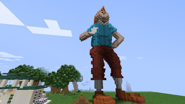 Tin Tin Statue (adventures of Tin Tin) Minecraft Map