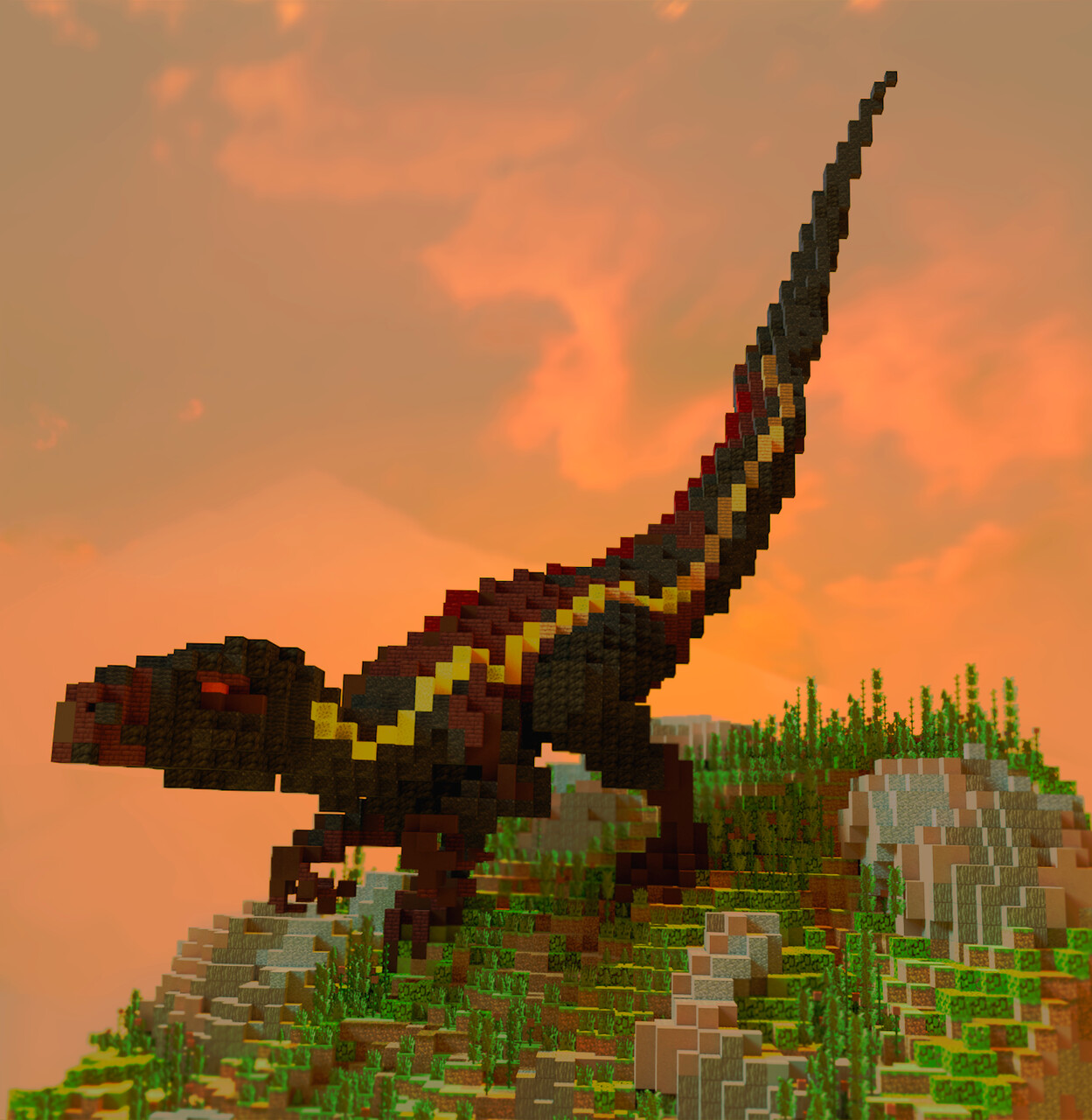 A dinosaur Indoraptor Minecraft Map