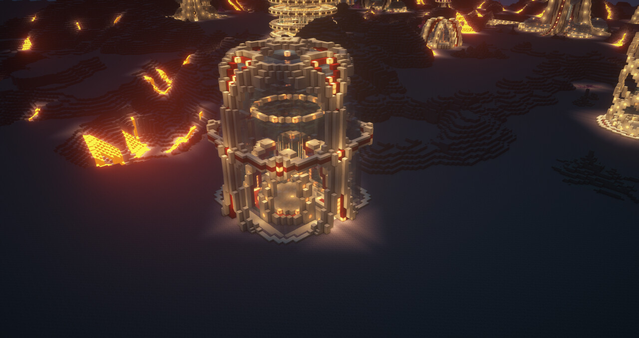 Minecraft Space Elevator & Port - Futuristic Base Design Minecraft Map