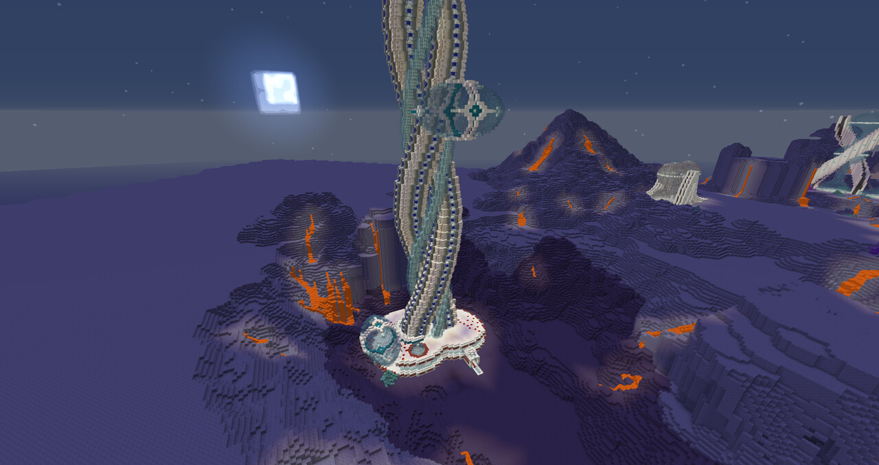 Minecraft Space Elevator & Port - Futuristic Base Design Minecraft Map