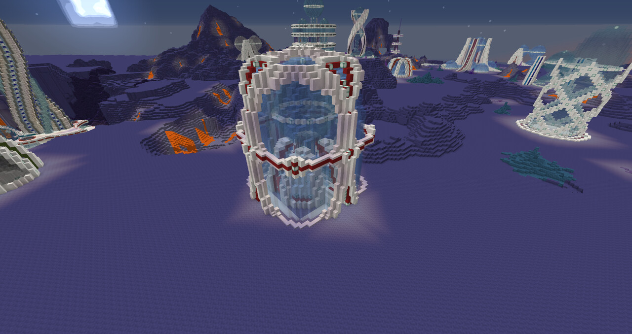 Minecraft Space Elevator & Port - Futuristic Base Design Minecraft Map