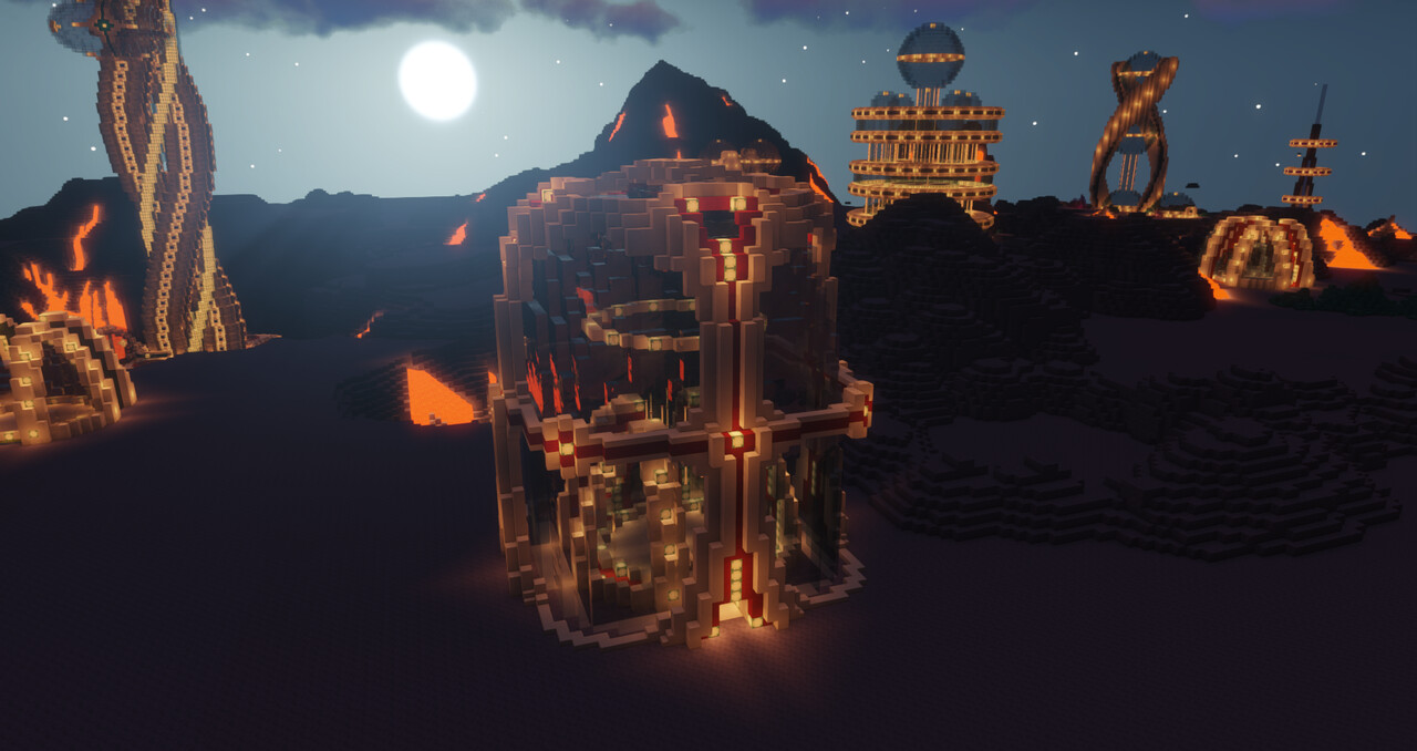 Minecraft Space Elevator & Port - Futuristic Base Design Minecraft Map