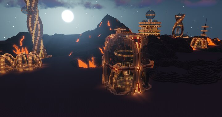 Minecraft Space Elevator & Port - Futuristic Base Design Minecraft Map