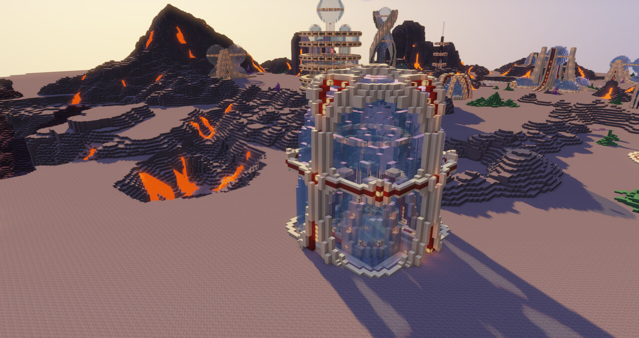 Minecraft Space Elevator & Port - Futuristic Base Design Minecraft Map