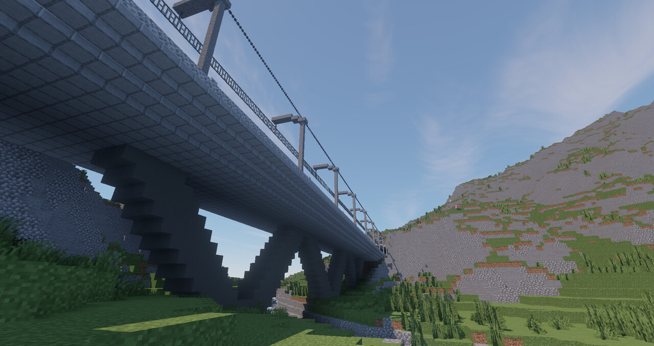 Two railways in a valley (including a bridge) Minecraft Map