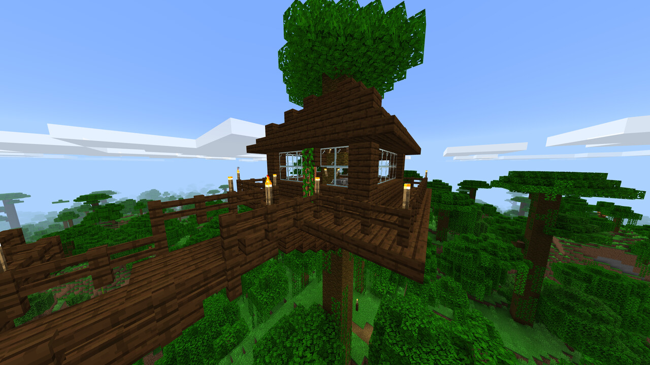 Tree house! *BEDROCK VERSION* Minecraft Map