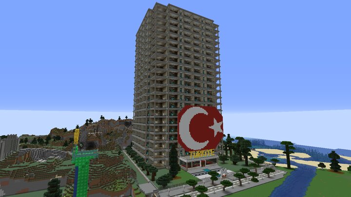 Turkey Guests Skyscraper Türkiye konuk Gökdeleni Minecraft Map
