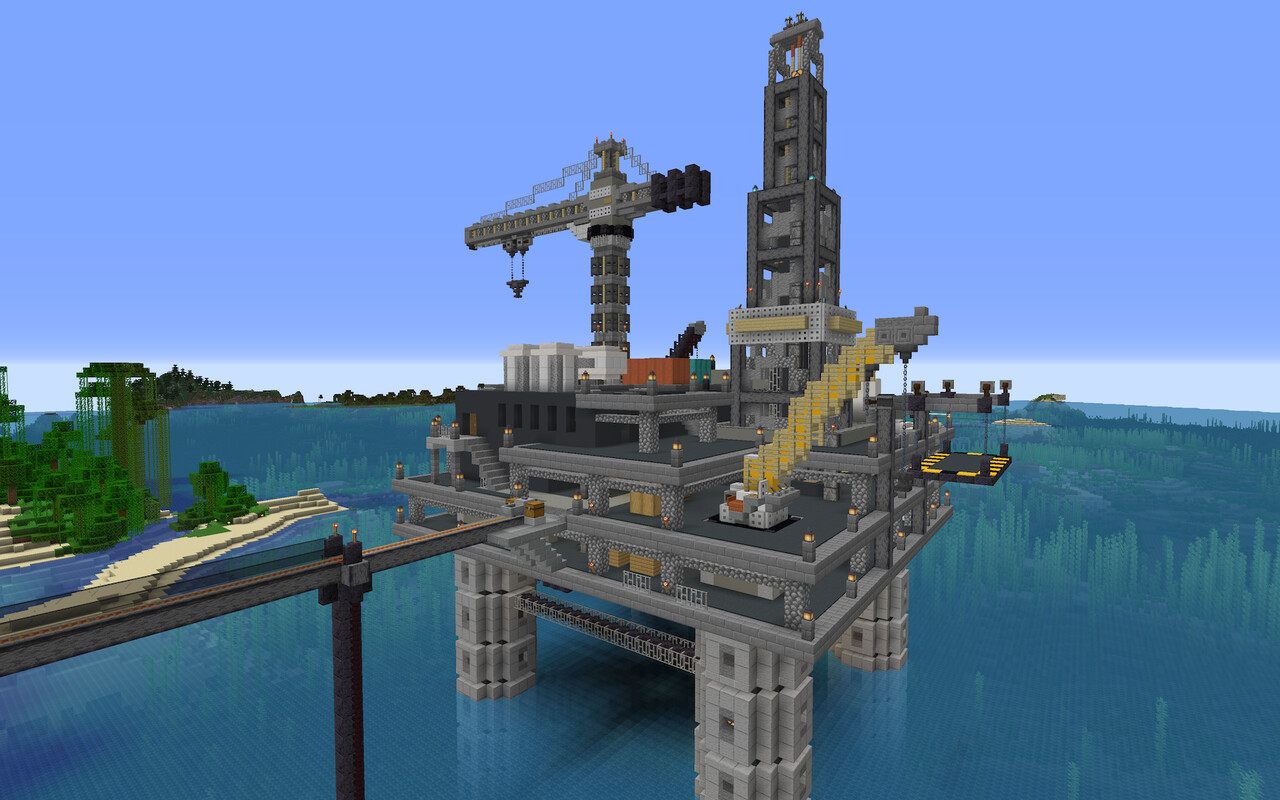 Oil Platform Rig w/ Guardian Farm Minecraft Map