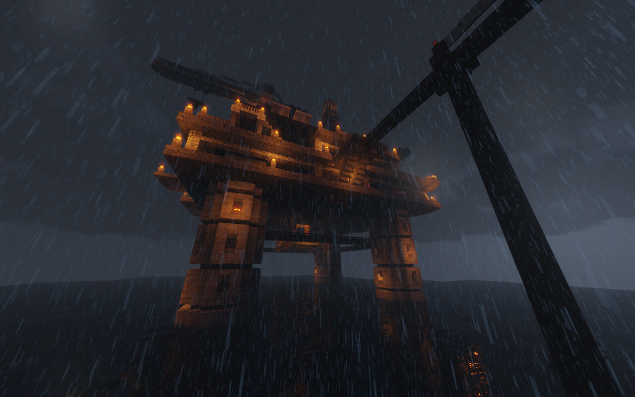 Oil Platform Rig w/ Guardian Farm Minecraft Map