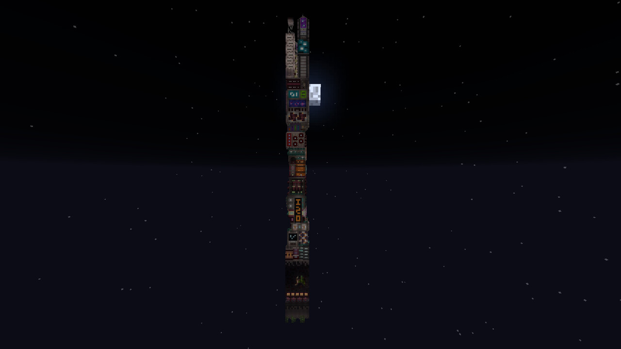 One Chunk Cyberpunk City Style Minecraft Map