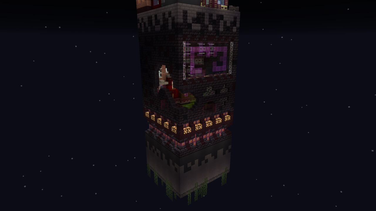 One Chunk Cyberpunk City Style Minecraft Map