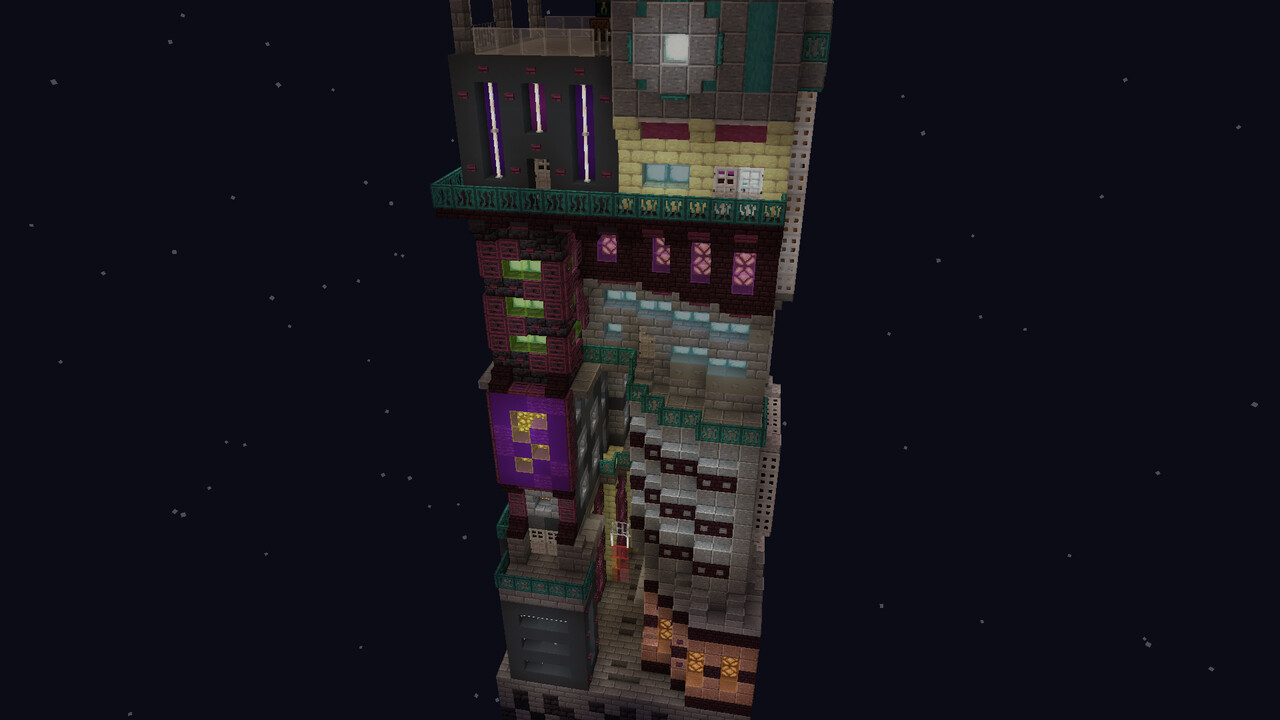 One Chunk Cyberpunk City Style Minecraft Map