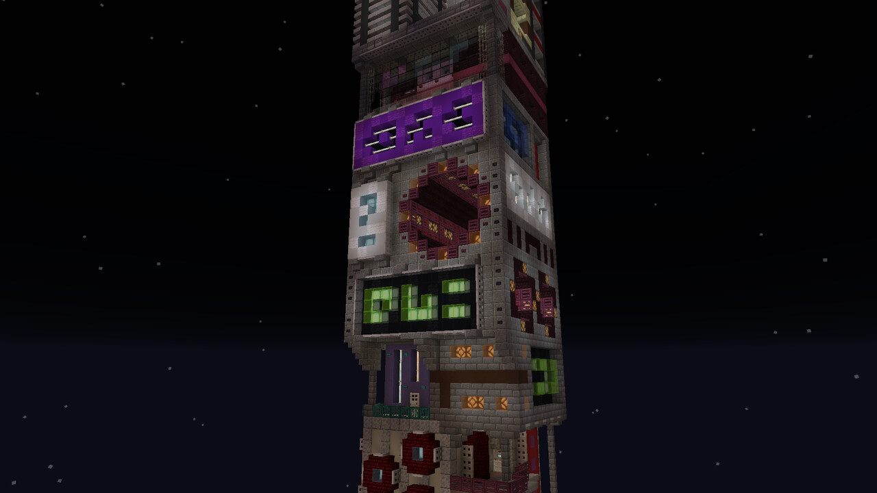 One Chunk Cyberpunk City Style Minecraft Map