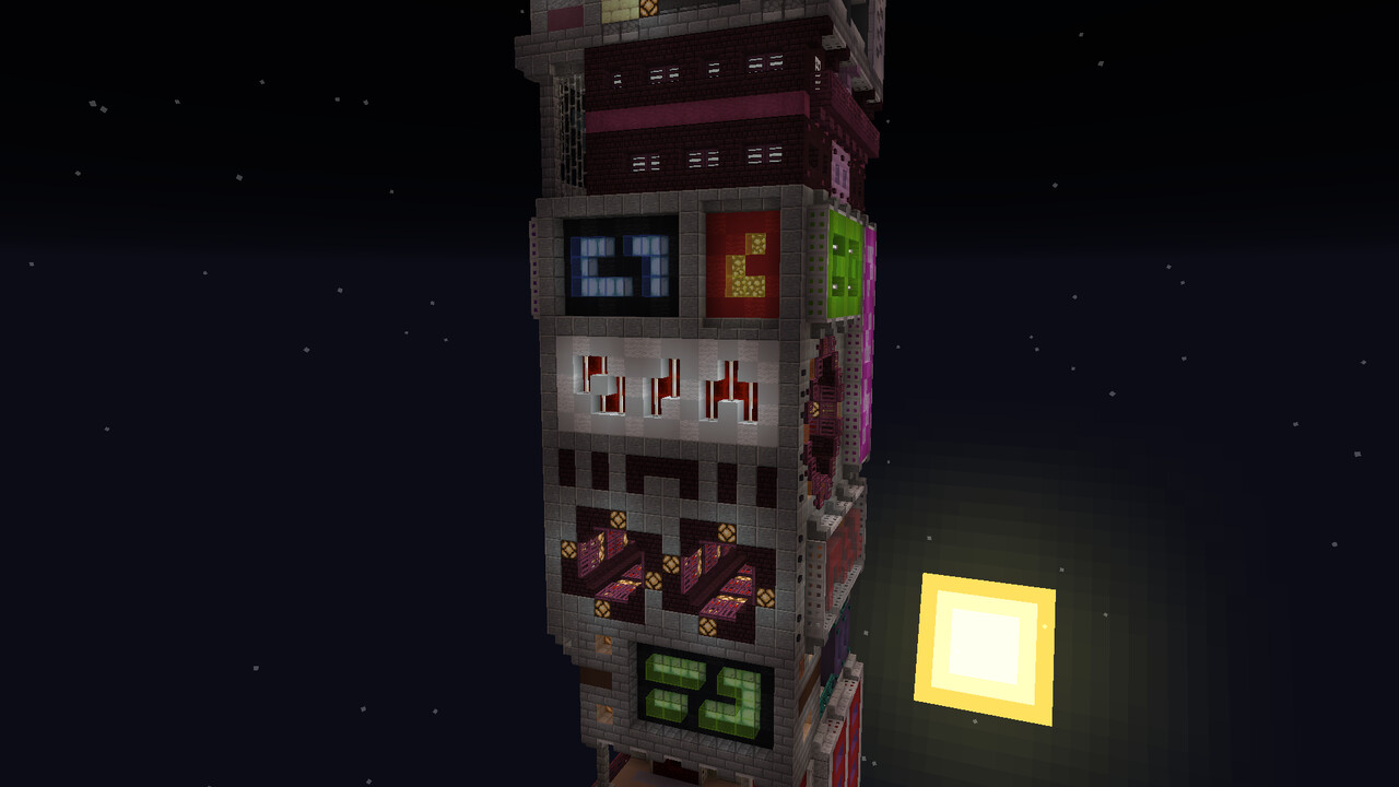 One Chunk Cyberpunk City Style Minecraft Map