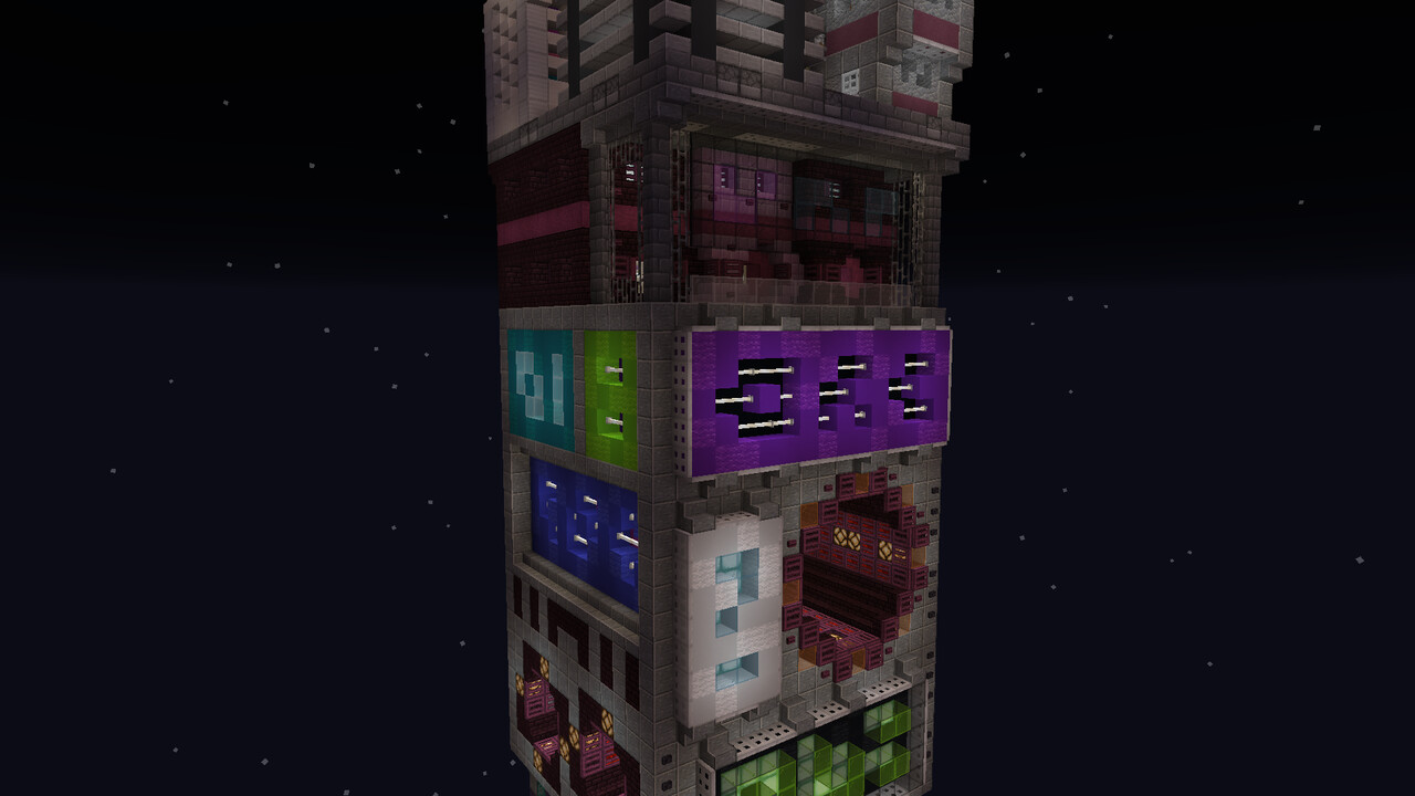 One Chunk Cyberpunk City Style Minecraft Map