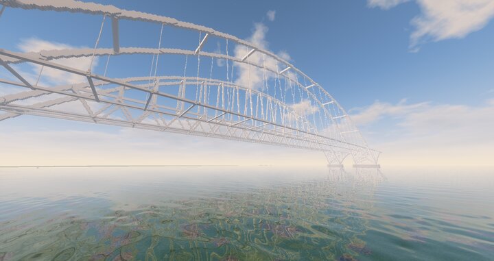 Skycity : Arches of railway and road bridges across the strait ...