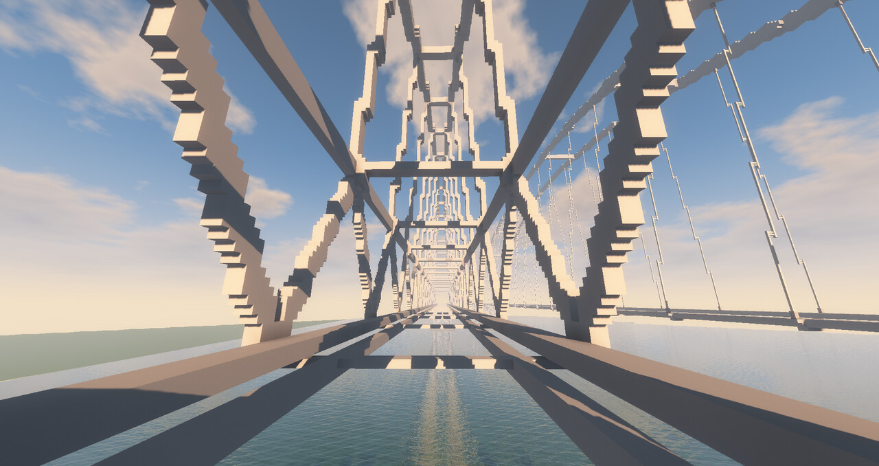 Skycity : Arches of railway and road bridges across the strait ...