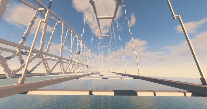 Skycity : Arches of railway and road bridges across the strait ...