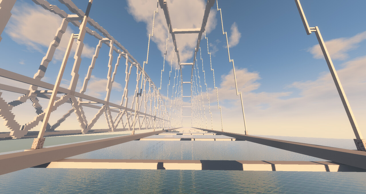 Skycity : Arches of railway and road bridges across the strait ...