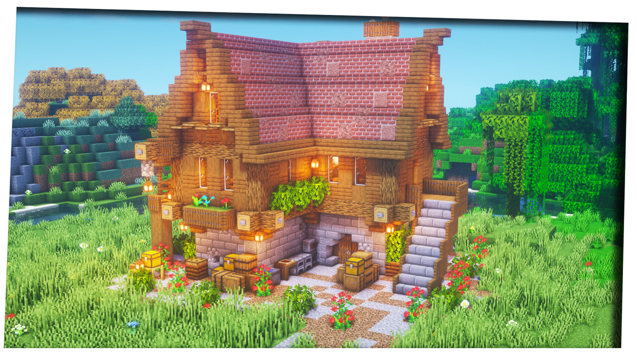 Large medieval Town house Minecraft Map
