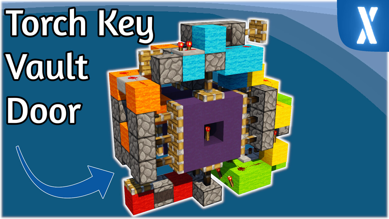 Redstone Torch Key Activated Vault Door | Minecraft Redstone Door ...