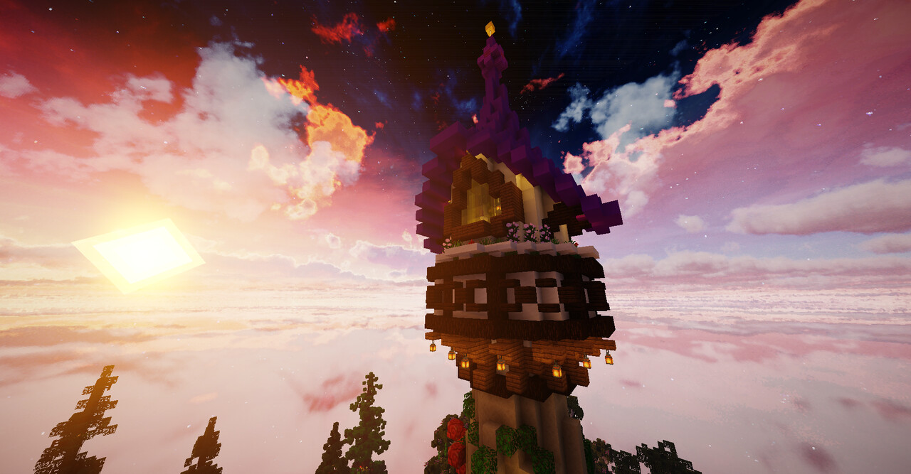 Rapunzel Princess & Tower on the Flying Island Minecraft Map