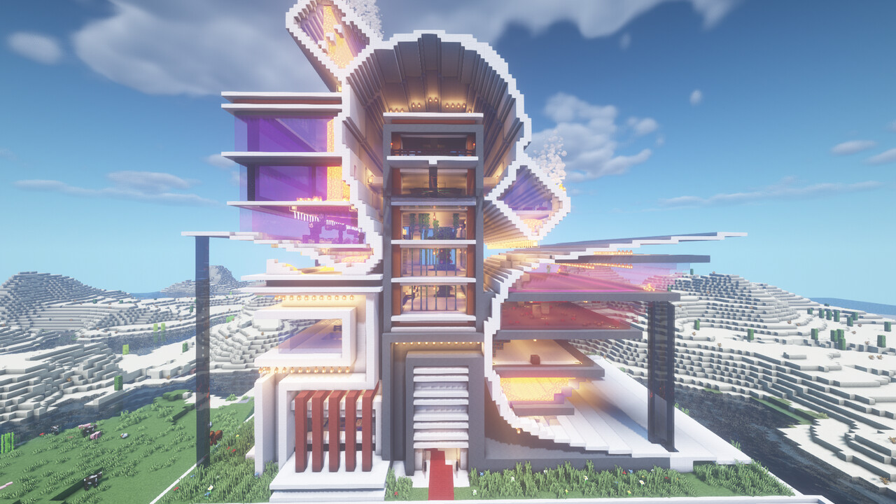 Futuristic Server Spawn Minecraft Map