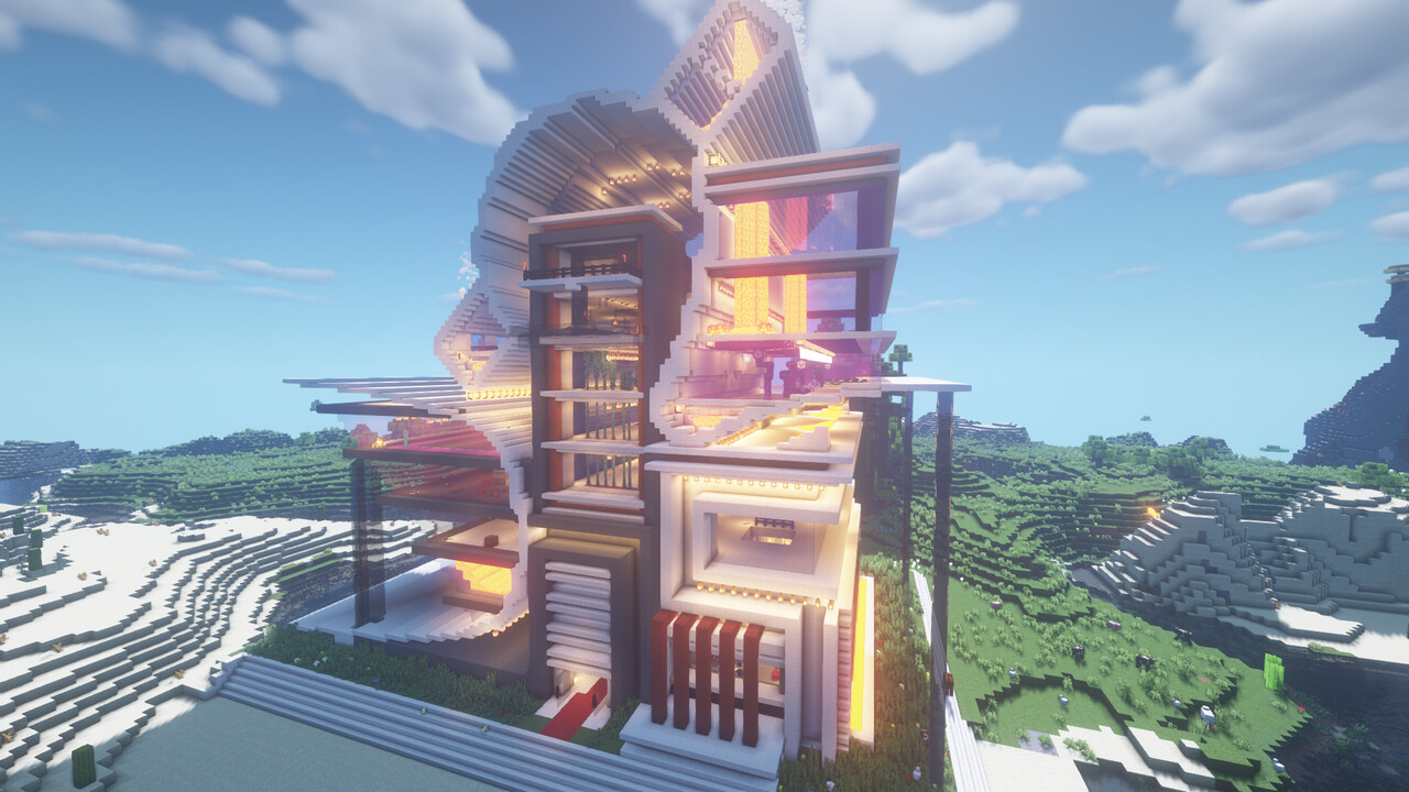 Futuristic Server Spawn Minecraft Map