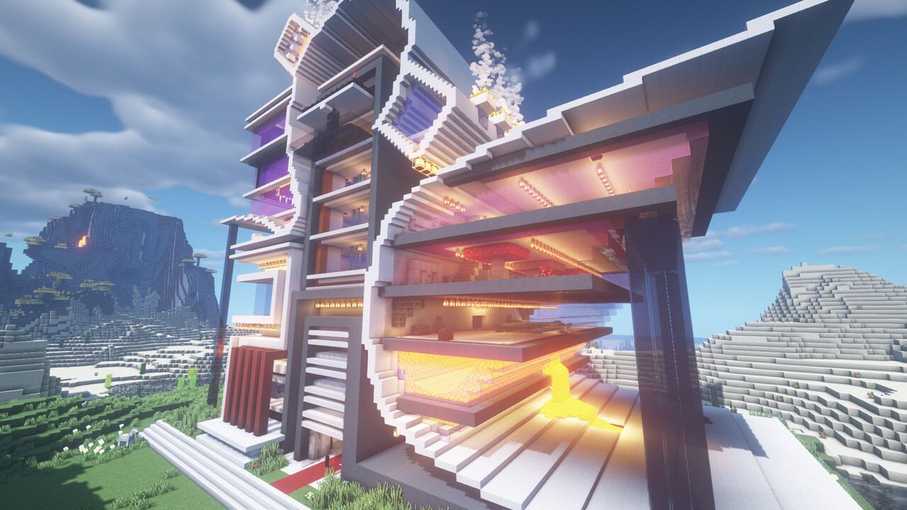 Futuristic Server Spawn Minecraft Map