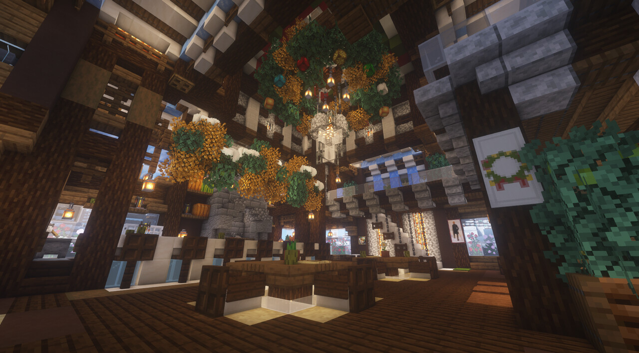 ⛄Modern Cafeteria in winter⛄ Minecraft Map