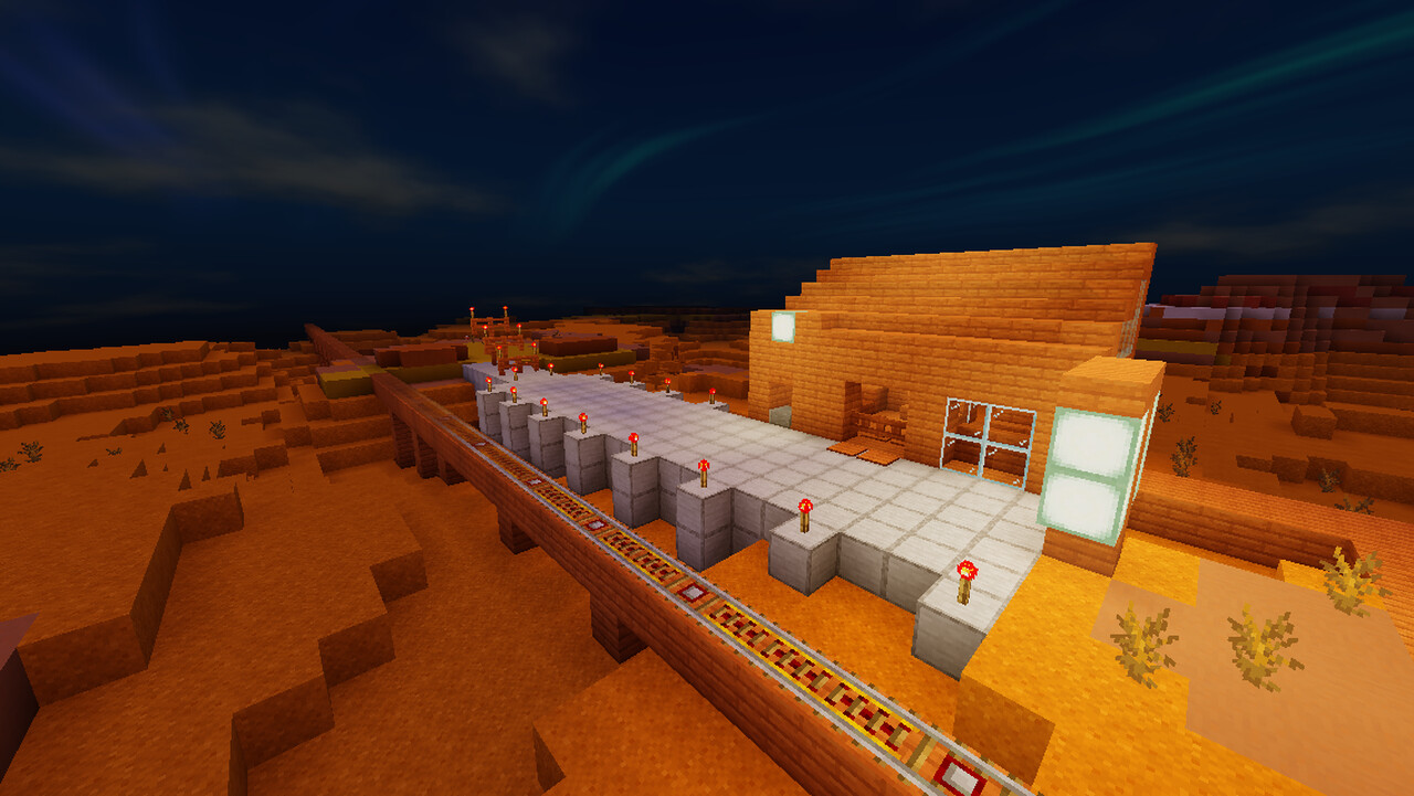 Adobe style village with canyon, inverted pyramid, and private airport ...