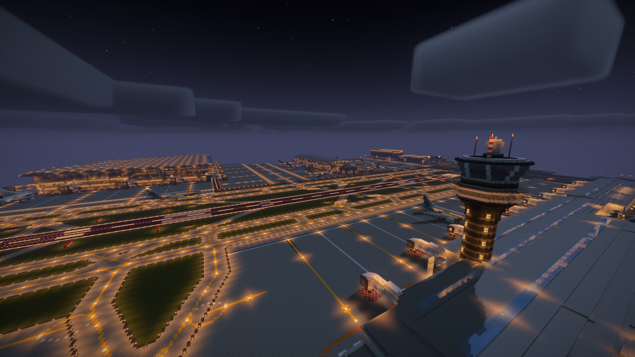 MASSIVE Airport with Aircraft, 2 terminals, cargo, ATC tower, train ...