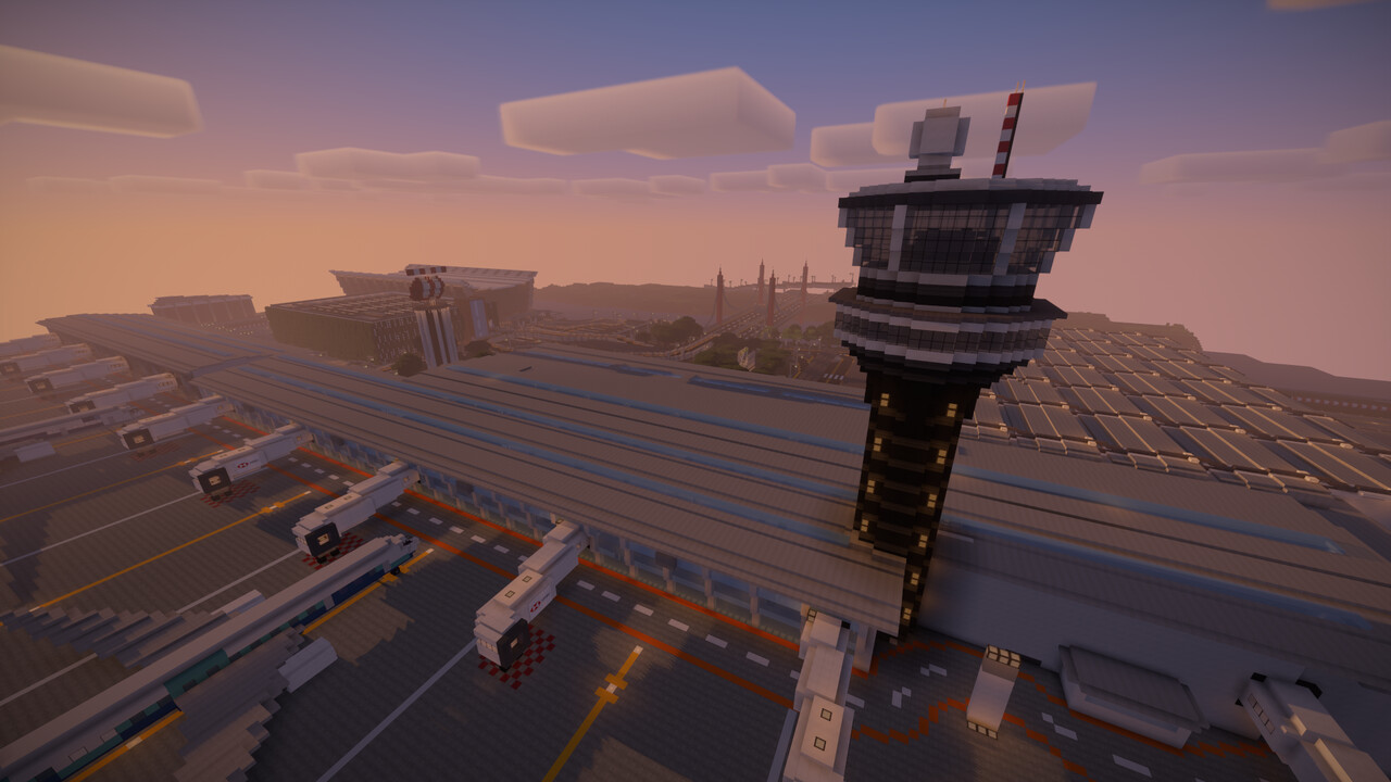 MASSIVE Airport with Aircraft, 2 terminals, cargo, ATC tower, train ...