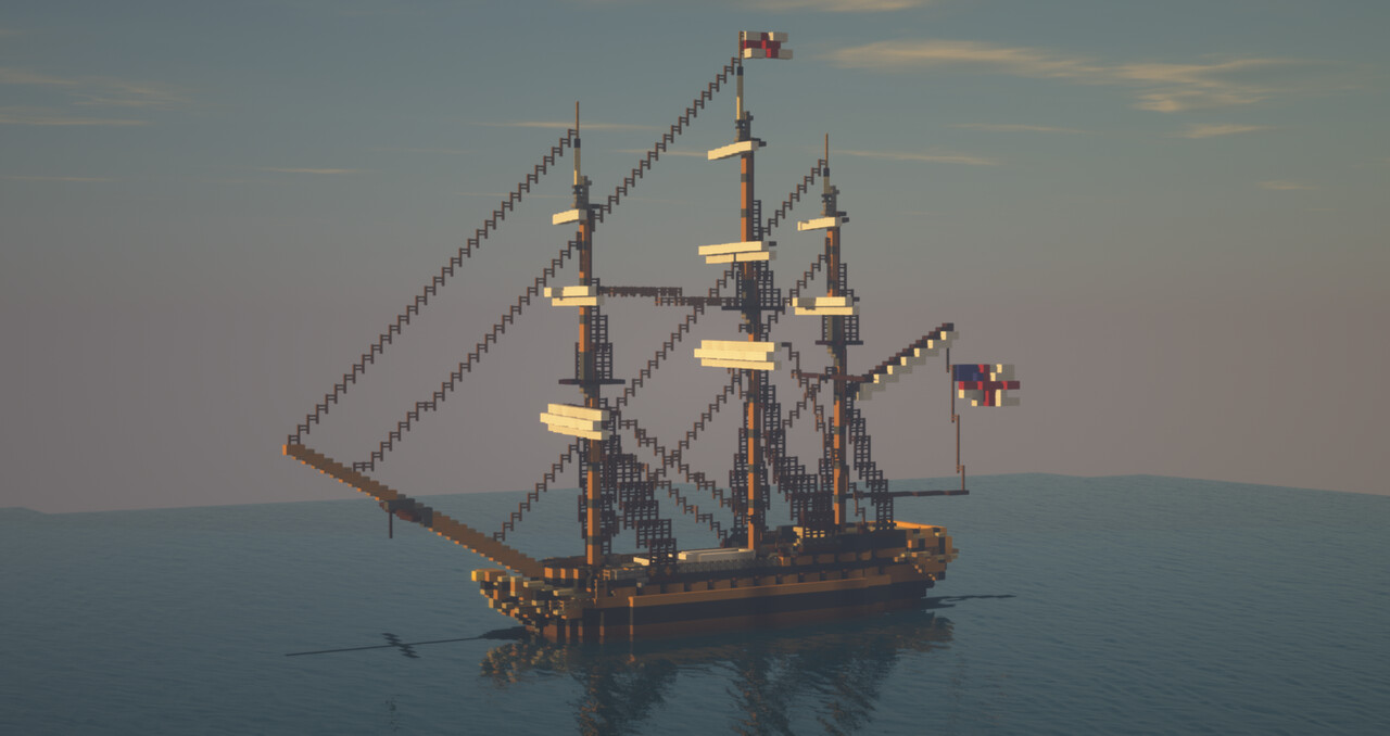 HMS Indefatigable Razee frigate Minecraft Map