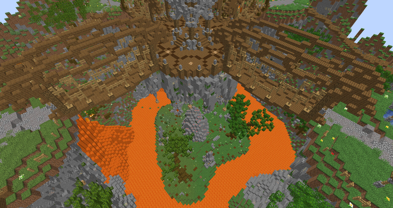 Lava Sky Island Server Spawn Minecraft Map