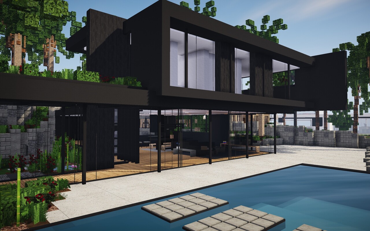Black Modern House ||BPN SERVER Minecraft Map